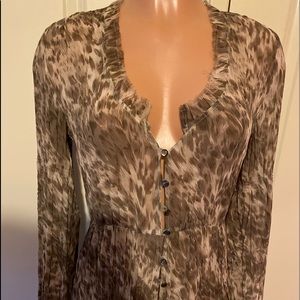 Free People | Dresses | Free People Button Down Chiffon Maxi M | Poshmark